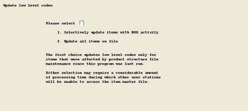 Updating Low Level Codes